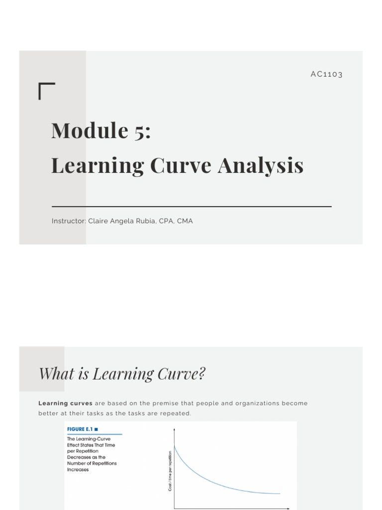 Module 5 - Learning Curve Analysis | PDF | Labour Economics | Learning