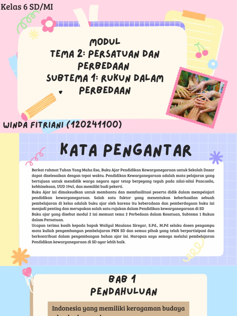 Modul Tema 2 Persatuan Dan Perbedaan. Subtema 1 Rukun Dalam Perbedaan | PDF