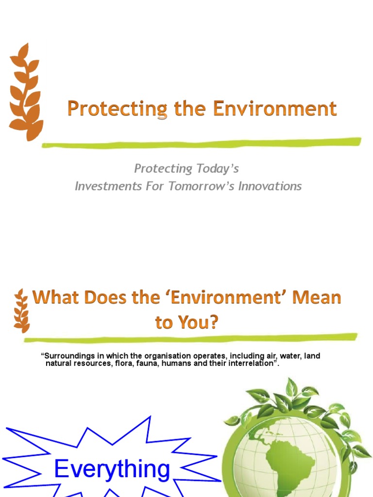 Environment Protection - PPT | PDF | Renewable Resources | Natural ...
