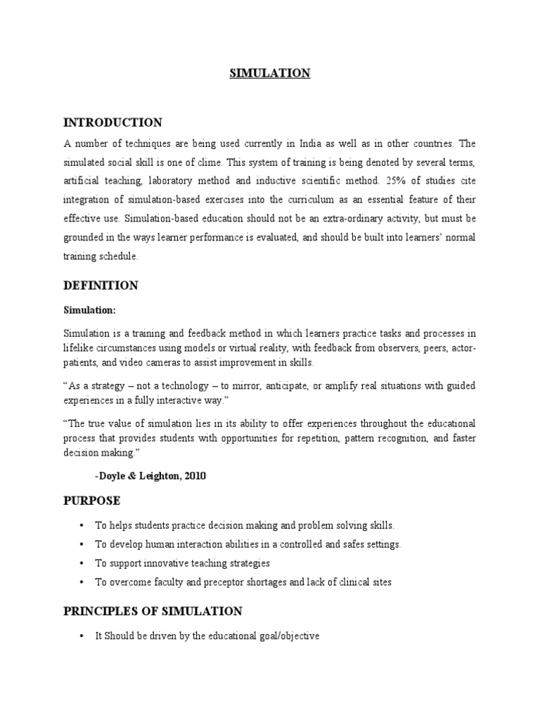Simulation & Role Play | PDF | Simulation | Teachers