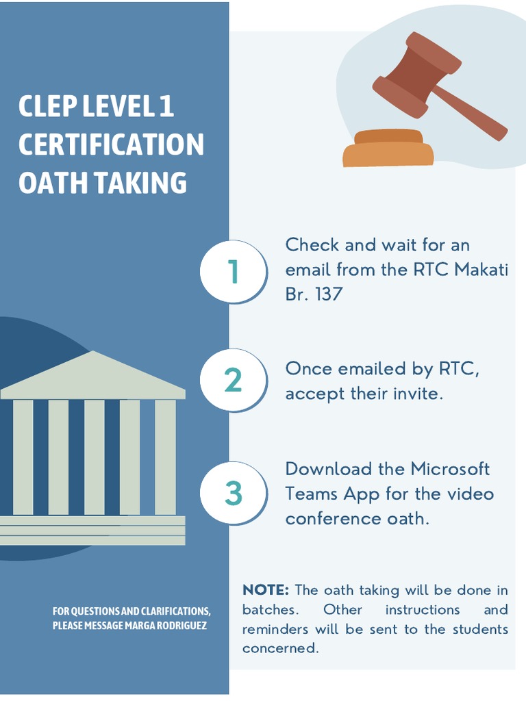 CLEP Level 1 Certification Oath Taking | PDF | Judge | Legal Procedure