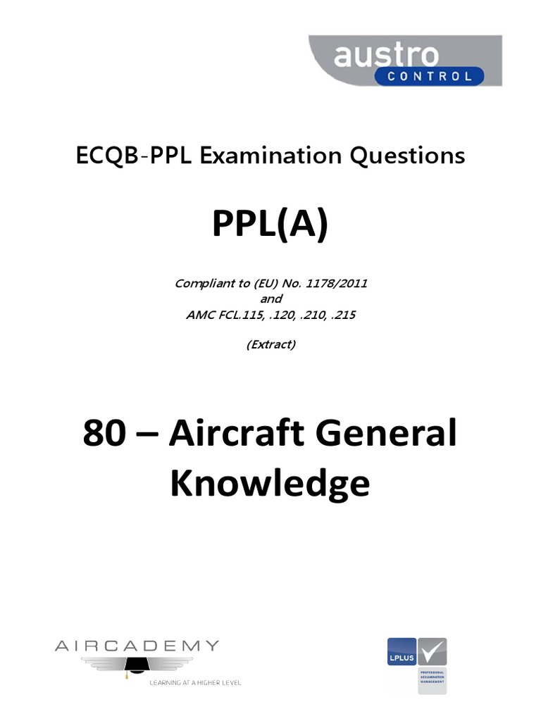 PPL (A) : ECQB-PPL Examination Questions | PDF | Airspeed | Flight ...