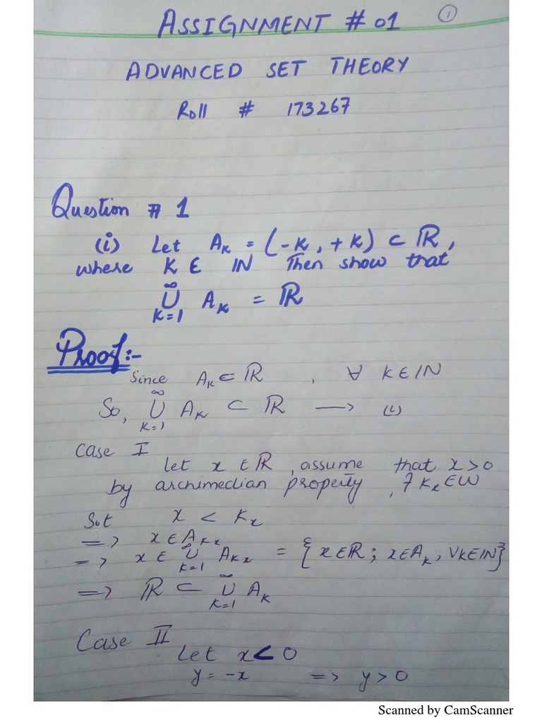 Assignment No.1 Advanced Set Theory | PDF