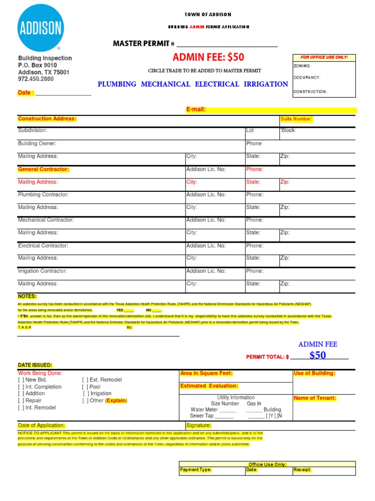 2020 Admin Building Permit Application | PDF