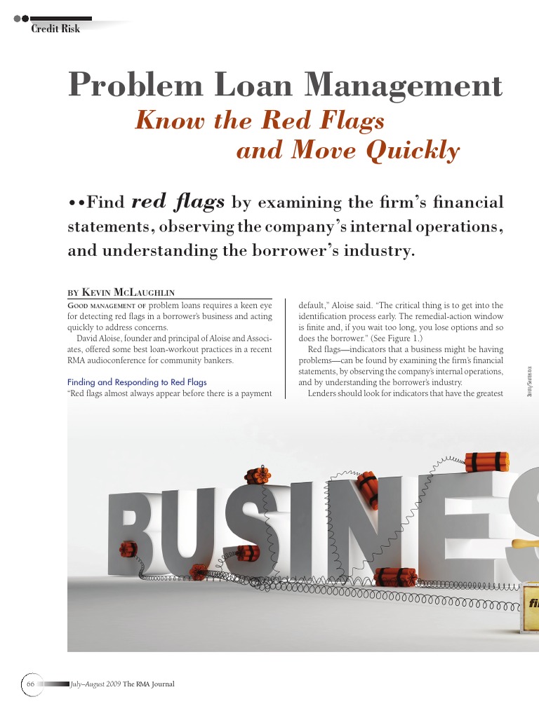 Problem Loan Management: Know The Red Flags and Move Quickly | PDF ...