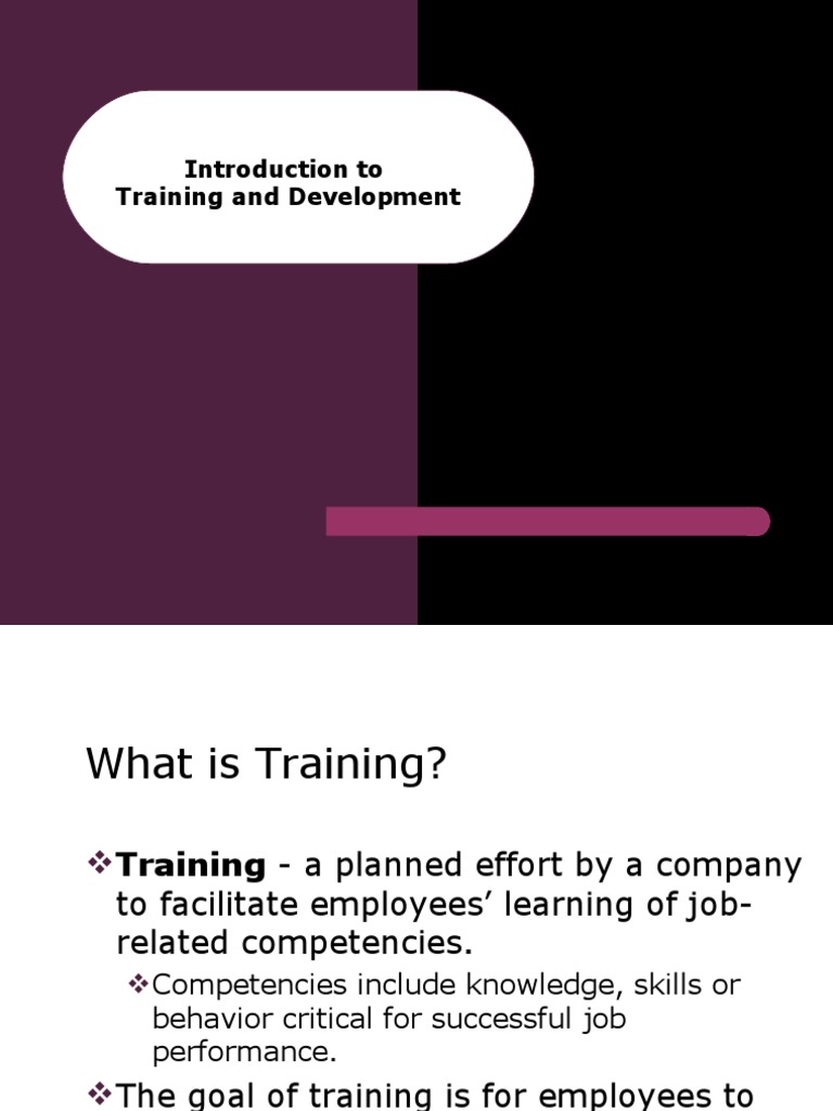 Introduction To Training | PDF | Competence (Human Resources) | Learning