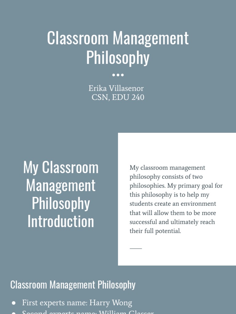 Classroom Management Philosophy New 240 1 | PDF | Classroom Management ...