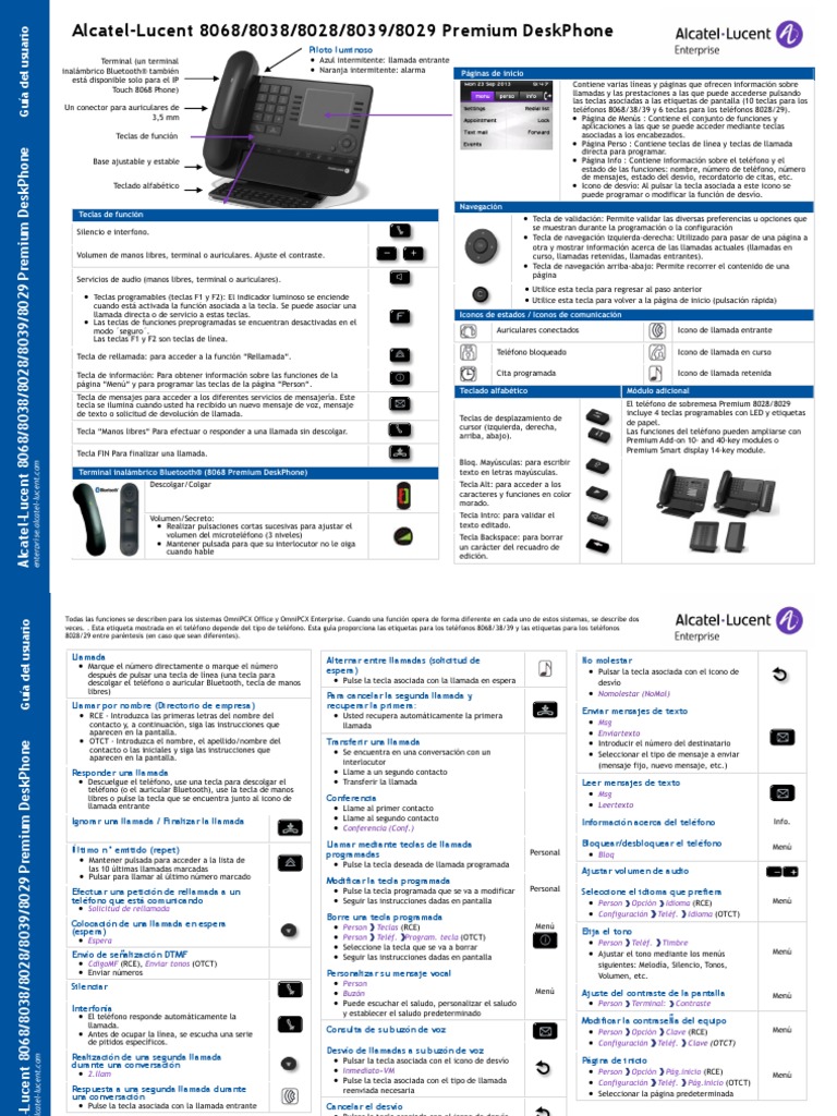 Manual Basico Alcatel Lucent | PDF | Teléfono | Mensaje de voz