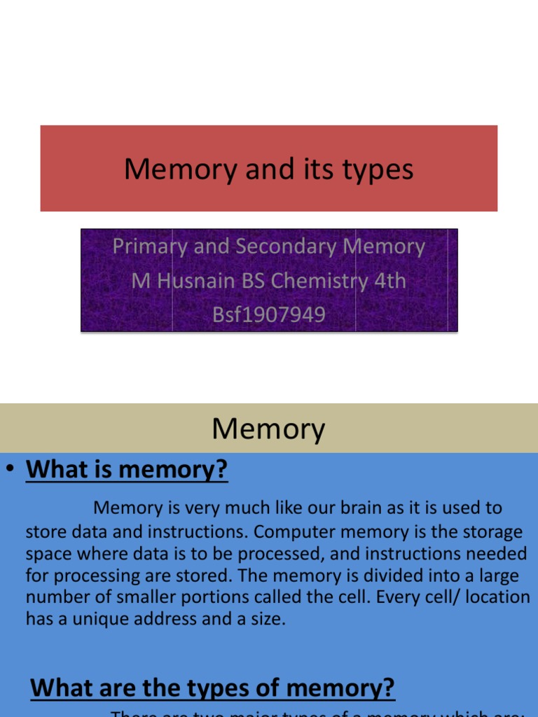 Types Of Secondary Memory
