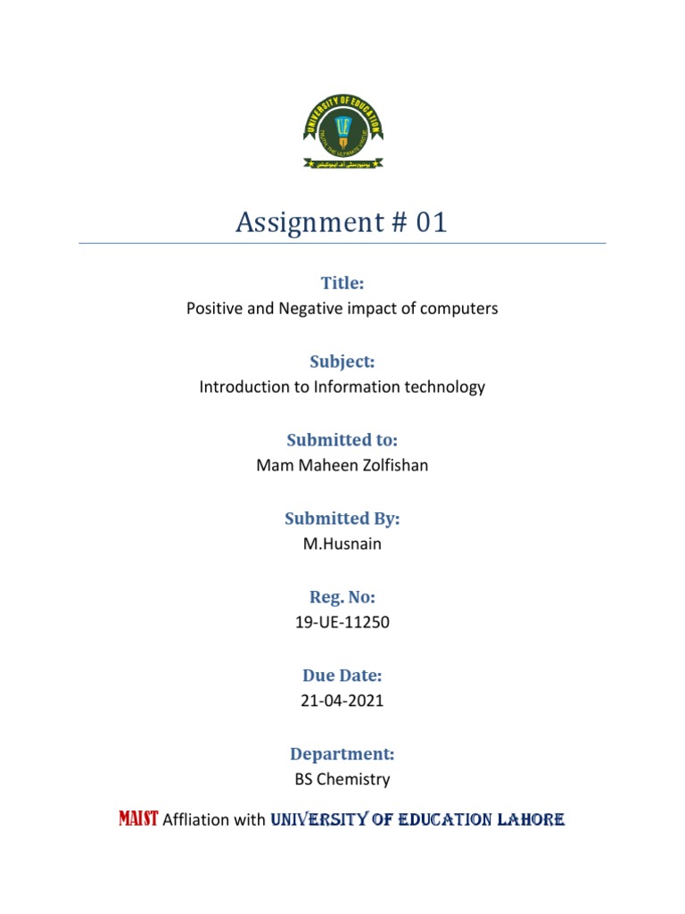 Positive and Negative Impacts of Computers | PDF | Central Processing ...
