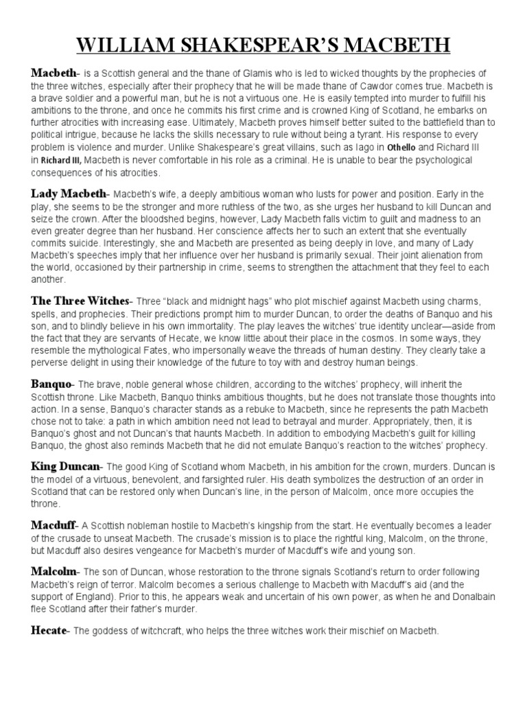 William Shakespear'S Macbeth | PDF | Macbeth | Shakespearean Tragedies