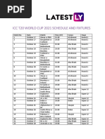 ICC World Cup 2023 Match Schedule | PDF | Cricket | Ball And Bat Games