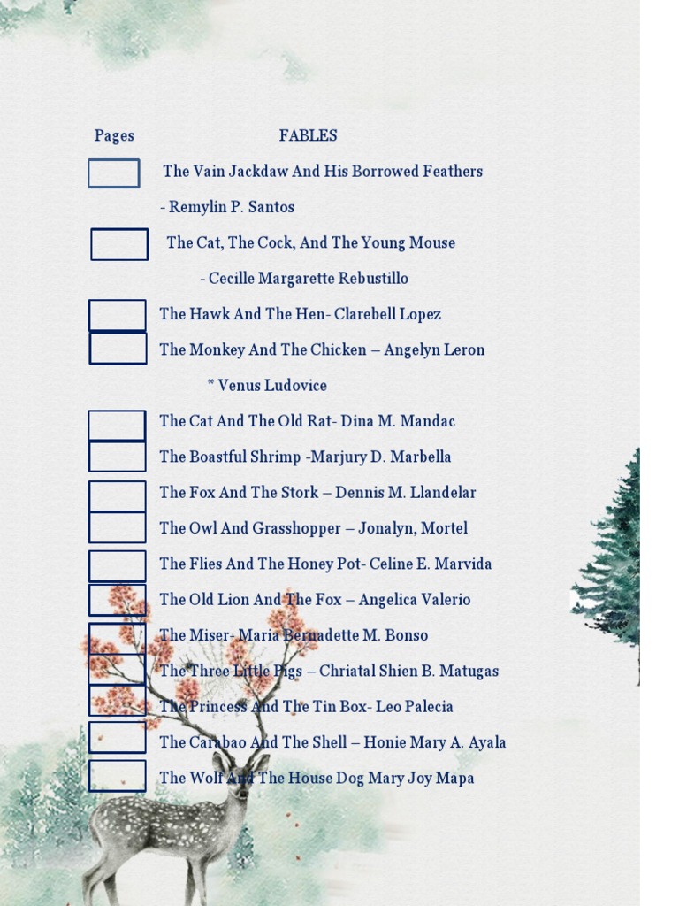 Fables Table | Download Free PDF | Zoology