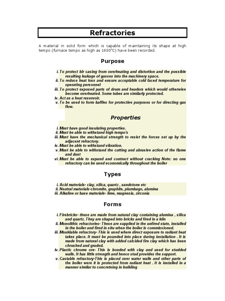 Refractories: Purpose | Download Free PDF | Refractory | Building ...