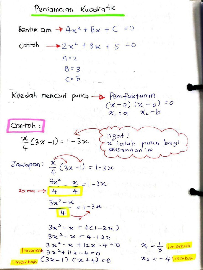 Persamaan Kuadratik | PDF