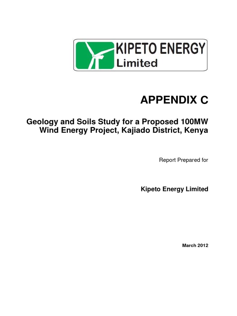 Kipeto Wind Project Geology Study | PDF | Surface Runoff | Soil