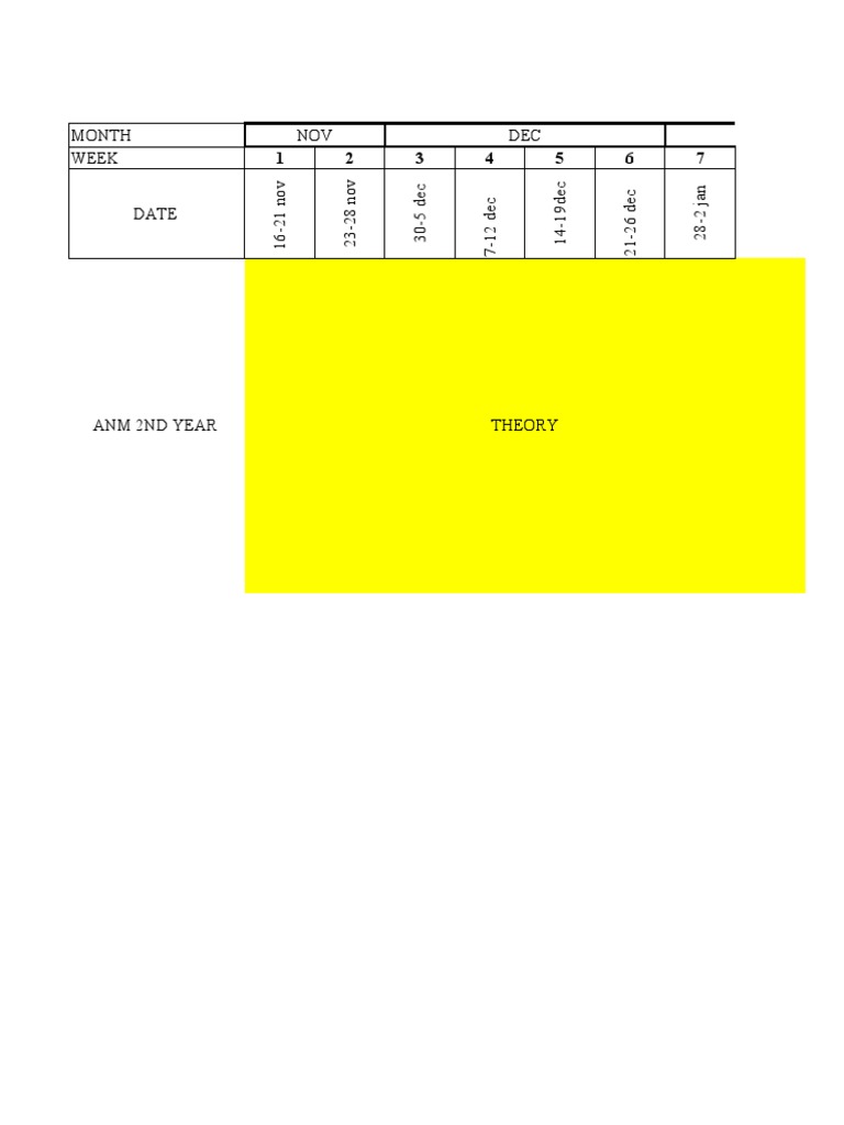 Master Rotation Plan of Anm 2ND Year | PDF | Health Care | Health Sciences