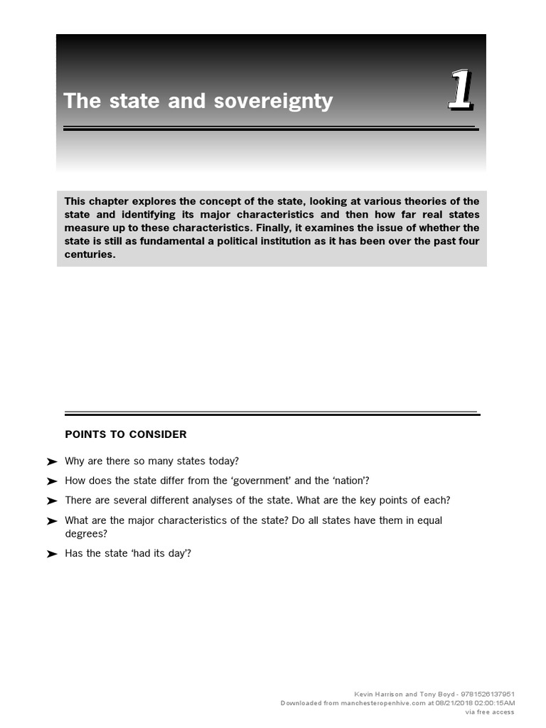 The State and Sovereignty | PDF | Sovereignty | State (Polity)