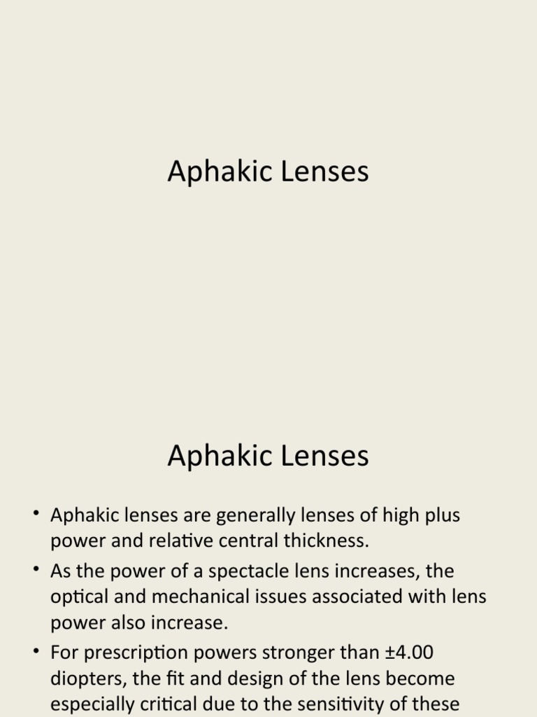 Aphakic Lenses-1 | PDF | Glass Applications | Equipment