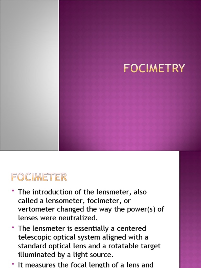 Focimetry 1 | PDF | Glass Applications | Optics