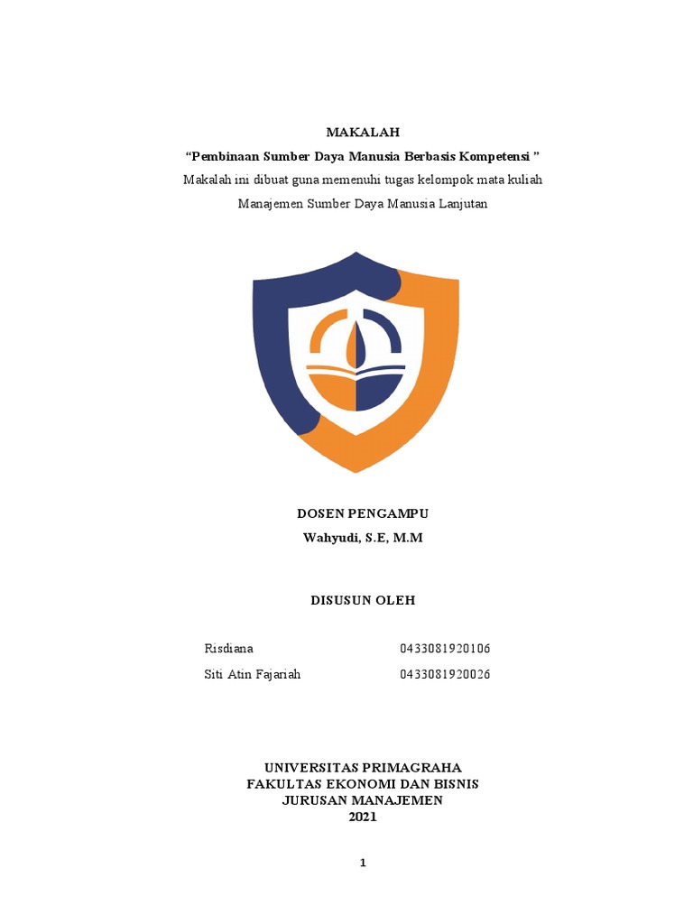 Makalah Pembinaan SDM Berbasis Kompetensi - Atin | PDF
