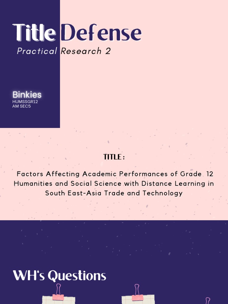 Quantitative Title Defense | PDF | Survey Methodology | Educational ...