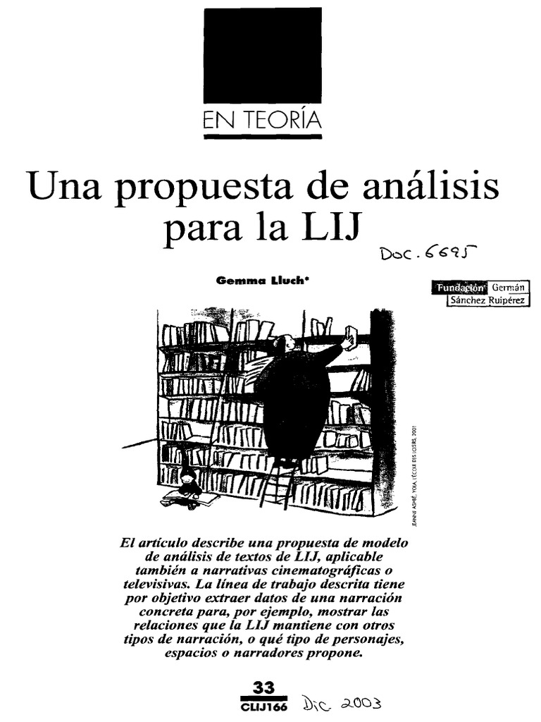 GEMMA LLUCH Una Propuesta de Analisis para La Literatura Juvenil | PDF