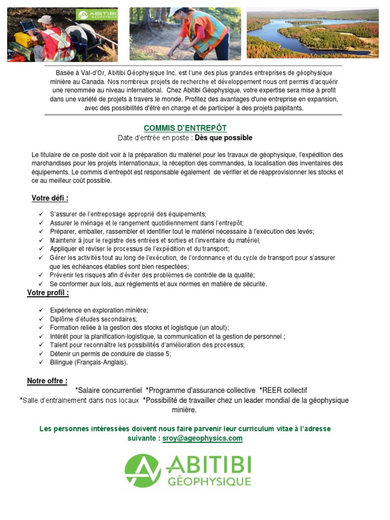 Commis Entrepot | PDF | Transport | Entrepôt