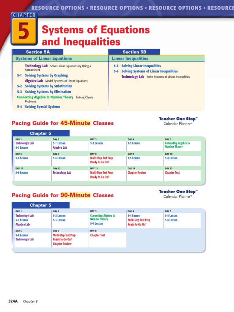 Systems of Equations and Inequalities: 45-Minute | PDF | Educational ...