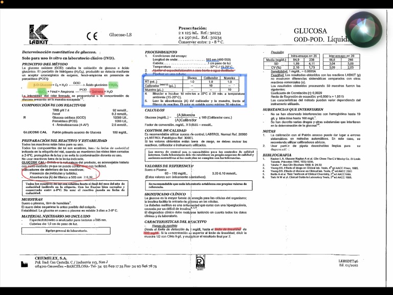 Práctica #4. Determinación de Glucosa Por El Método God Pod | PDF