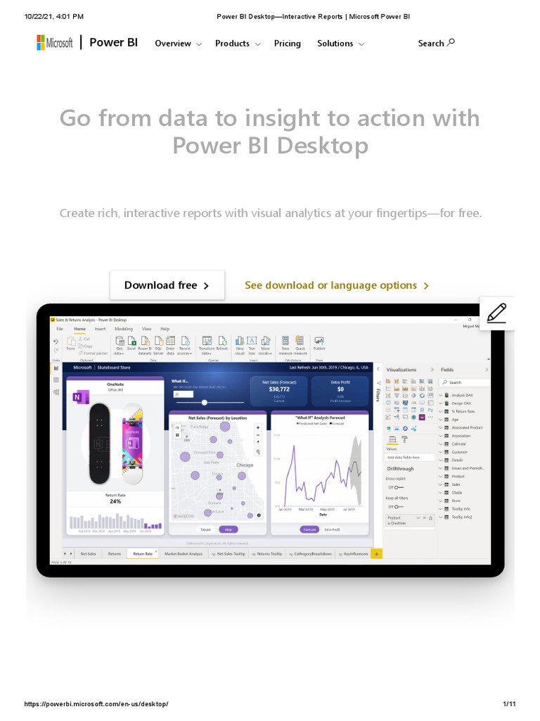 Power BI Desktop-Interactive Reports - Microsoft Power BI | PDF ...