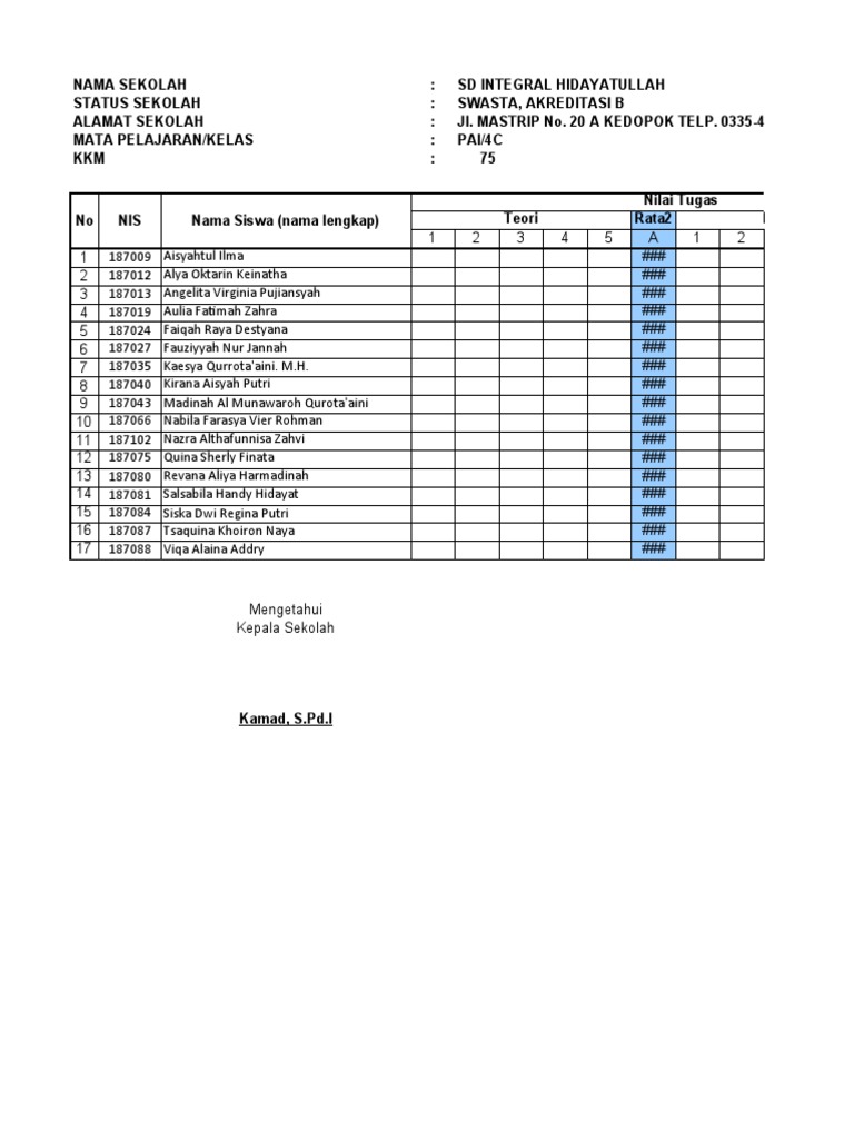Leger Guru Mapel Uts | PDF