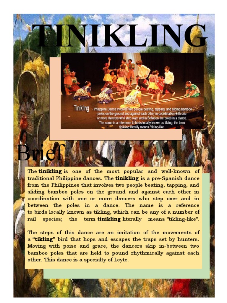 Dance Literature (Tinikling) | PDF | Dances | Physical Exercise