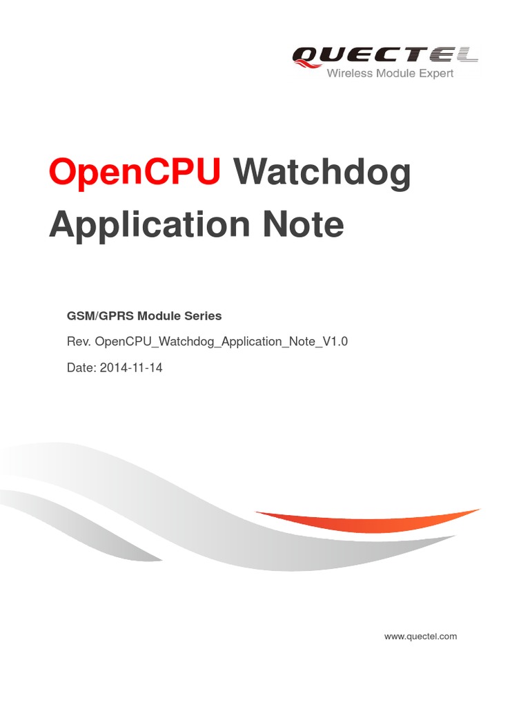Quectel OpenCPU Watchdog Application Note V1.0 | PDF | General Packet Radio Service | Mosfet