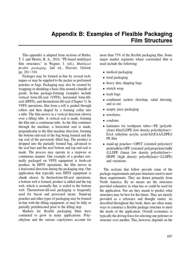 Appendix B: Examples of Flexible Packaging Film Structures | PDF ...