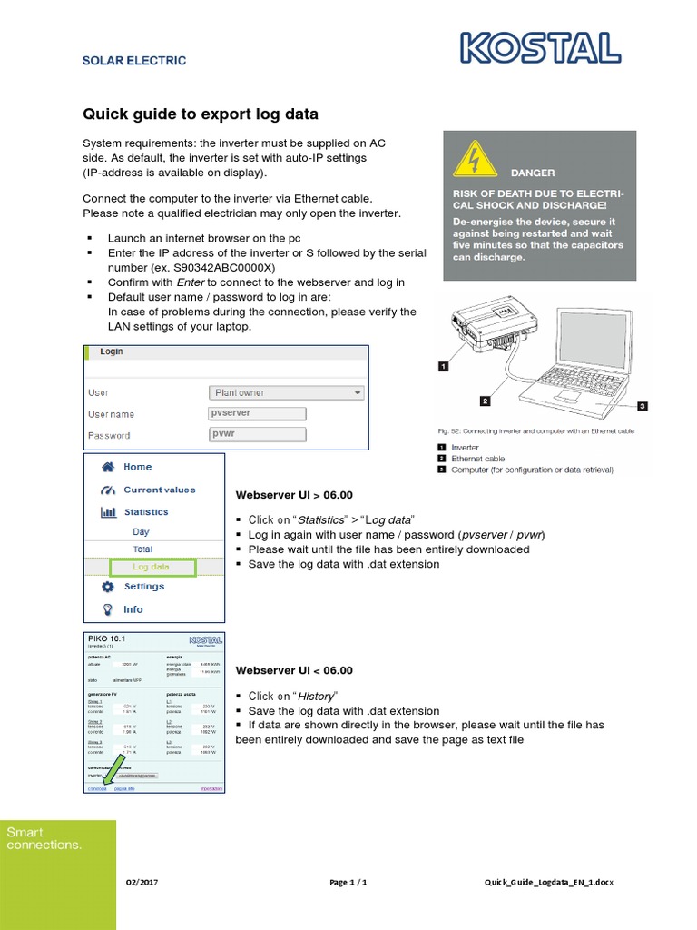 Quick Guide To Export Log Data: Webserver UI 06.00 | PDF