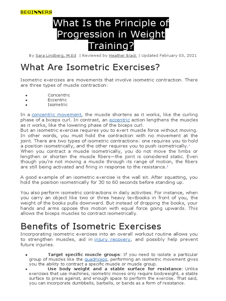 What Are Isometric Exercises | PDF | Muscle Contraction | Physical Fitness