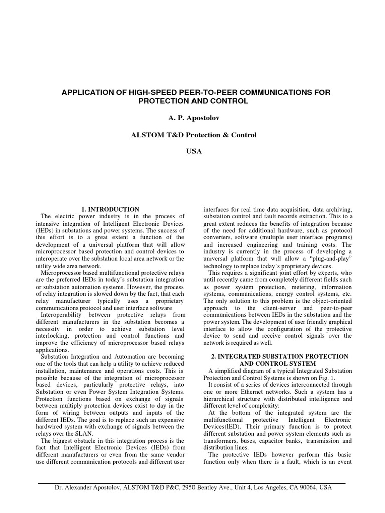 68.high Speed Pear To Pear Communication & Control | PDF | Electrical ...