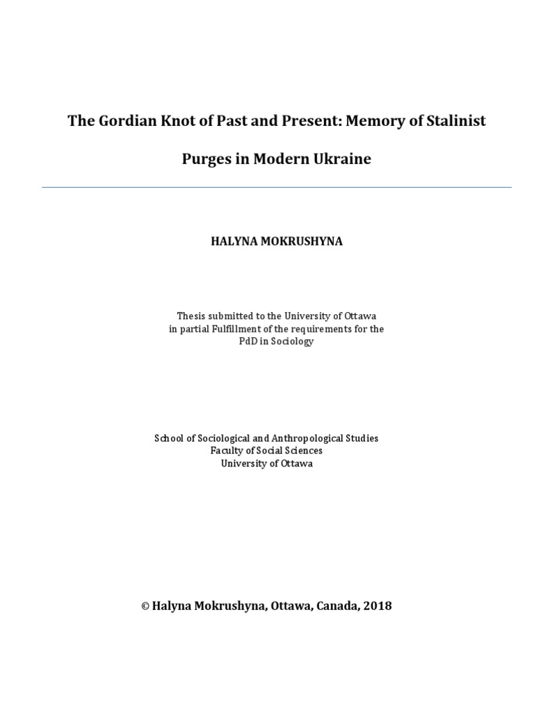 Mokrushyna Halyna 2018 Thesis | PDF | Sociology | World Politics