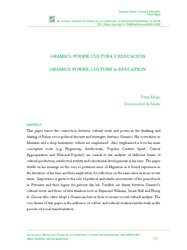 Gramsci, Power, Culture, Hegemony | PDF | Antonio Gramsci | Hegemony