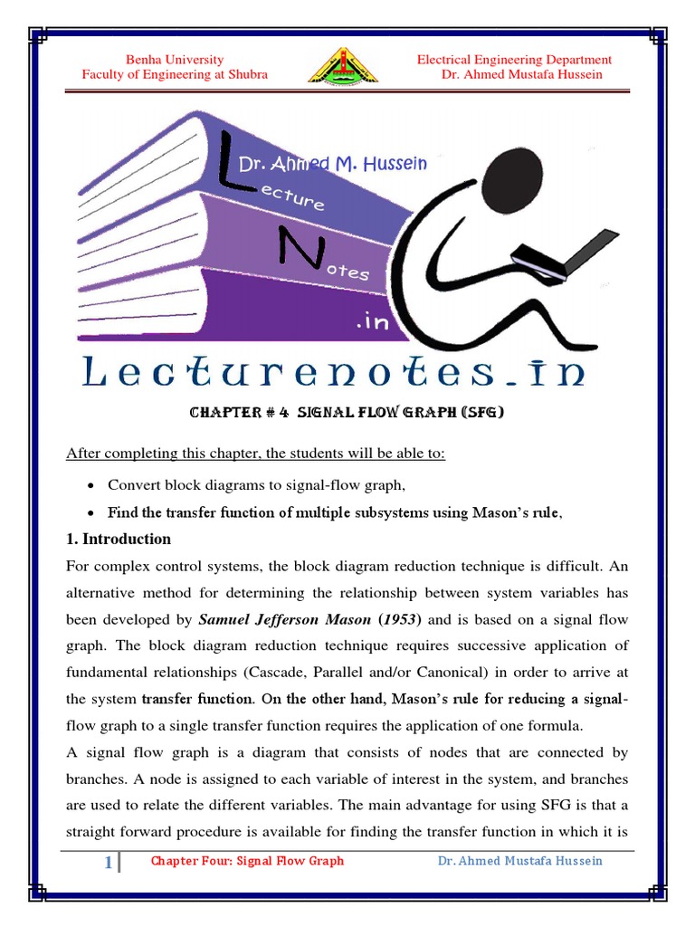 Signal Flow Graphs in Control Systems | PDF | Computing | Algebra