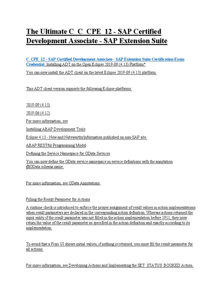 The Ultimate C - C - CPE - 12 - SAP Certified Development Associate ...