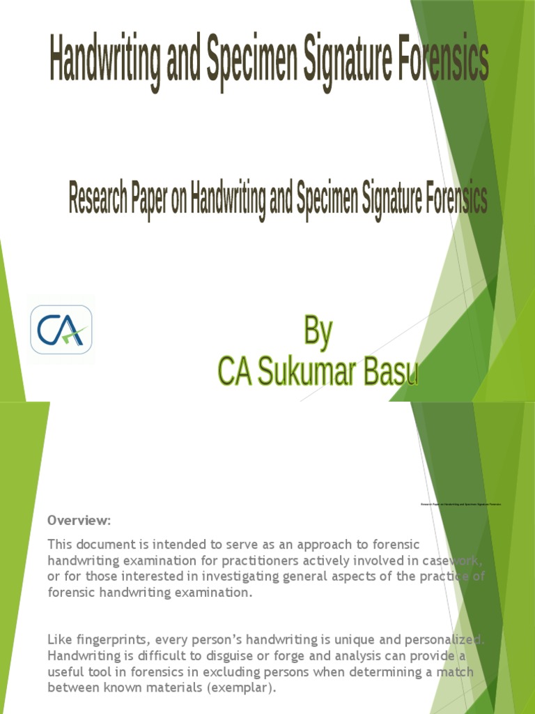 On Handwriting and Specimen Signature Forensics | PDF | Signature ...