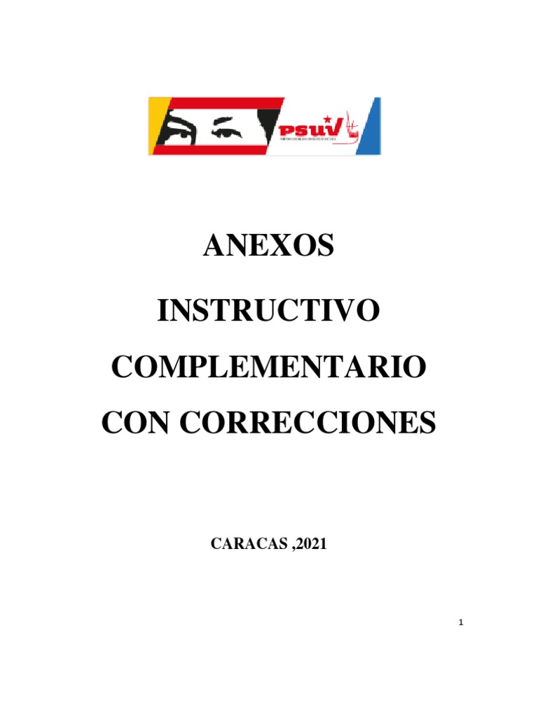 Anexo Instructivo Complementario-Con Correcciones | PDF