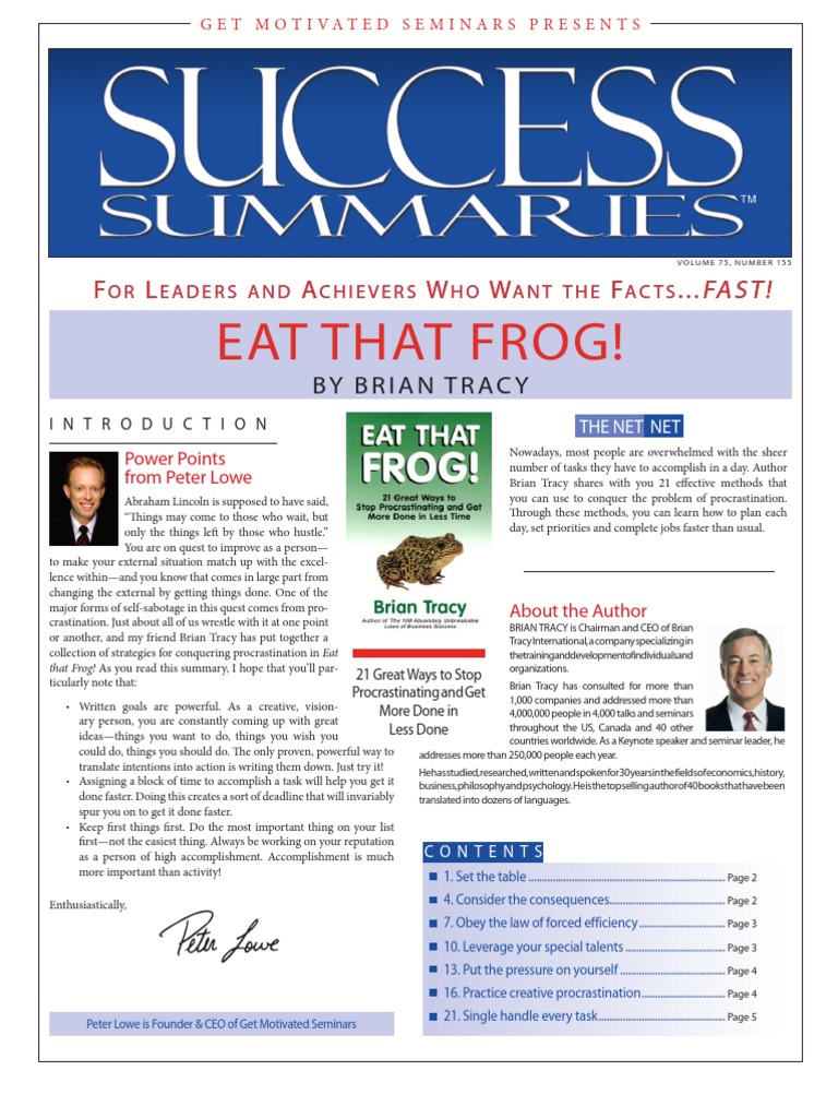 Eat That Frog | PDF | Procrastination | Professional Skills