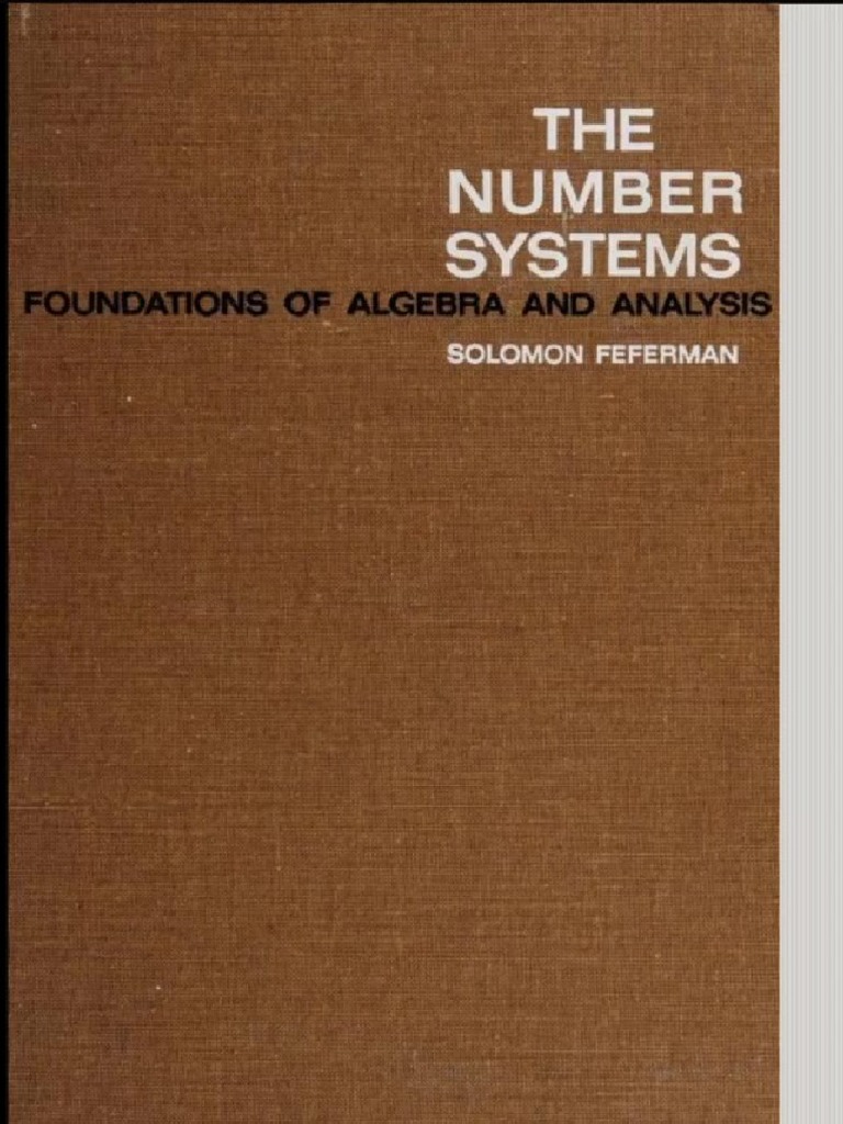 The Number Systems - Solomon Feferman | PDF