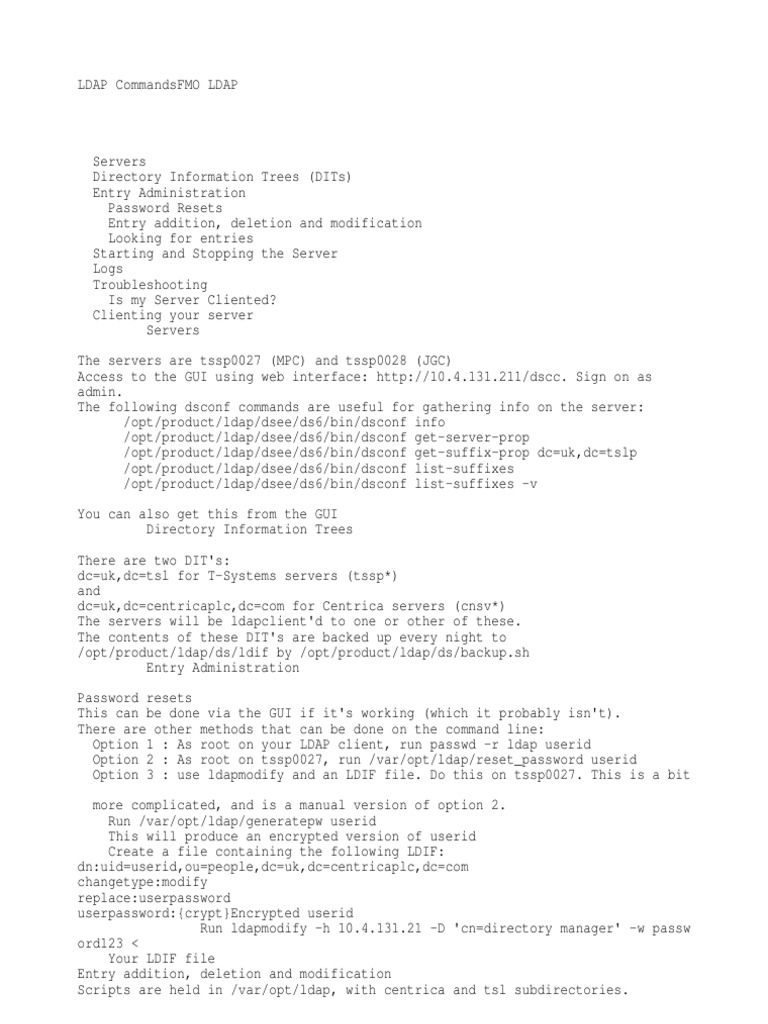 LDAP Commands | PDF | Information Technology Management | Computing