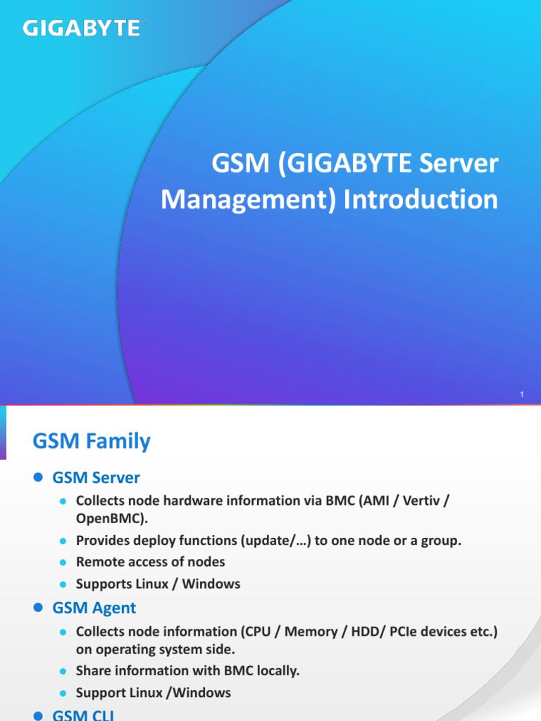 GIGABYTE GSM Software Introduction | Download Free PDF | Server ...
