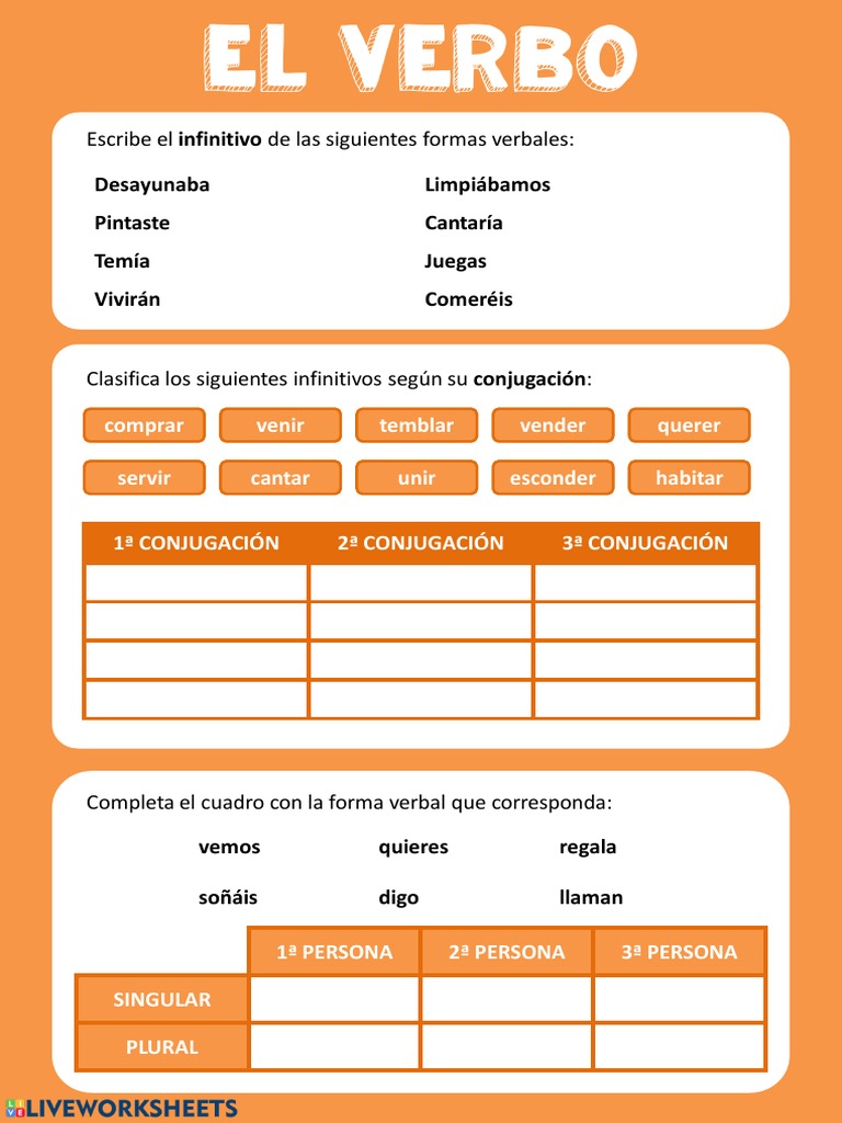 Ejercicio de Verbos 2 | PDF | Verbo | Conjugación gramatical