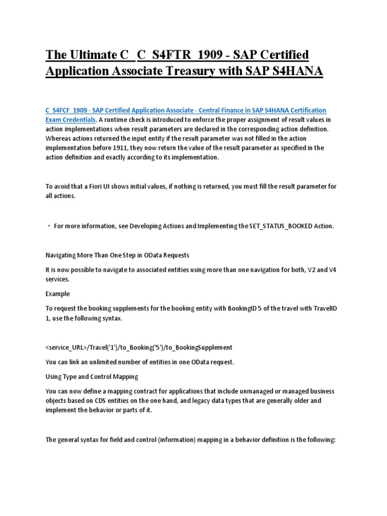 The Ultimate C - C - S4FTR - 1909 - SAP Certified Application Associate Treasury With SAP S4HANA ...